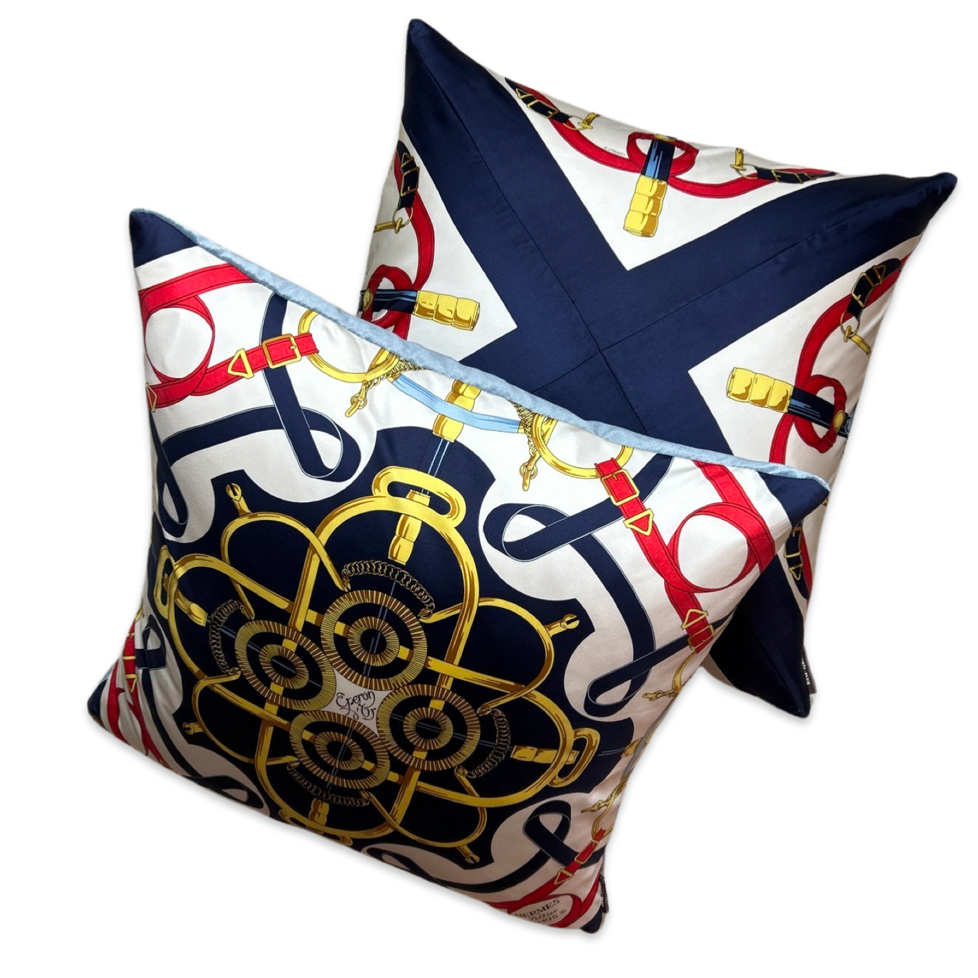 Hermes Eperon d'Or Vintage Silk Scarf Pillow 24" – Vintage Luxe Up